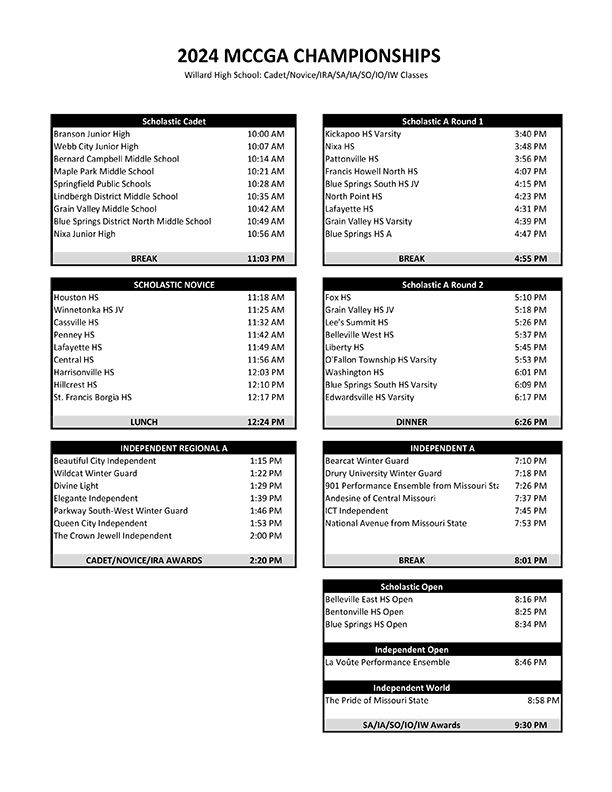 2024 CHAMPIONSHIPS – Mid Continent Color Guard Association